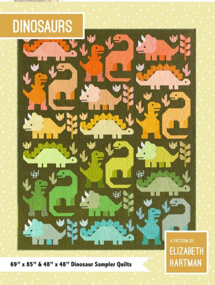 Dinosaurs -quilt Pattern-elizabeth Hartman-pieced Quilt Pattern - Etsy
