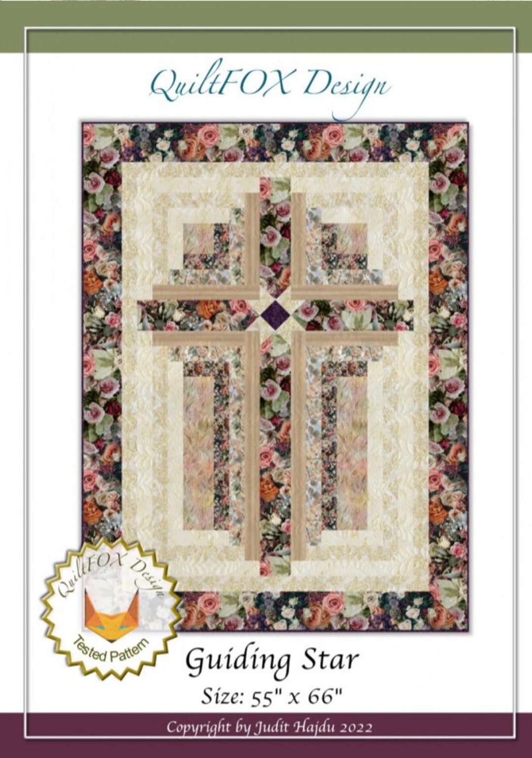 Guiding Star-cross Quilt Pattern-quiltfox Designs-religious/holiday ...