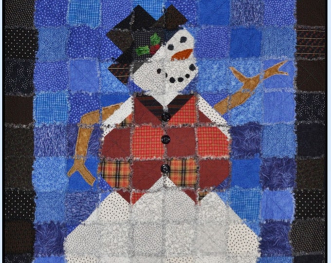 Frosty the Rag Edge Snowman Quilt Pattern-saginaw Street Quilt Co-quilt ...