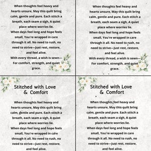 Printable Quilt Poem Card – PDF Instant Download Encouragement Label ...