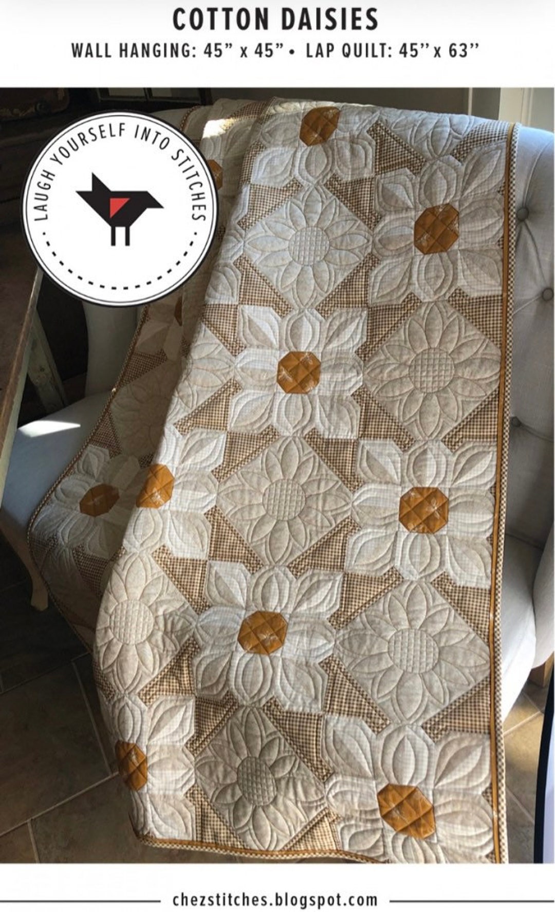 Cotton Daisies-quilt Pattern-laugh Yourself Into Stitches-karen Walker - Etsy