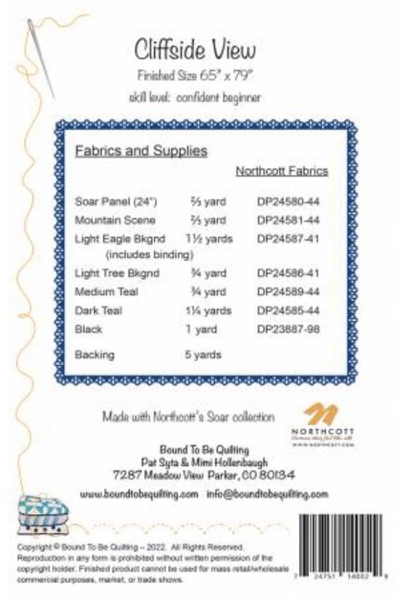 Cliffside View-quilt Pattern Bound to Be Quilting-panel Quilt - Etsy