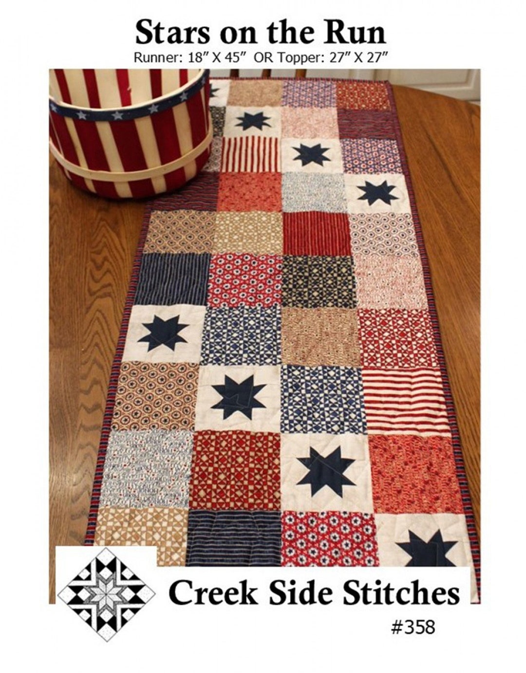 Stars on the Run-table Runner Pattern pieced Table Runner Pattern-creek ...