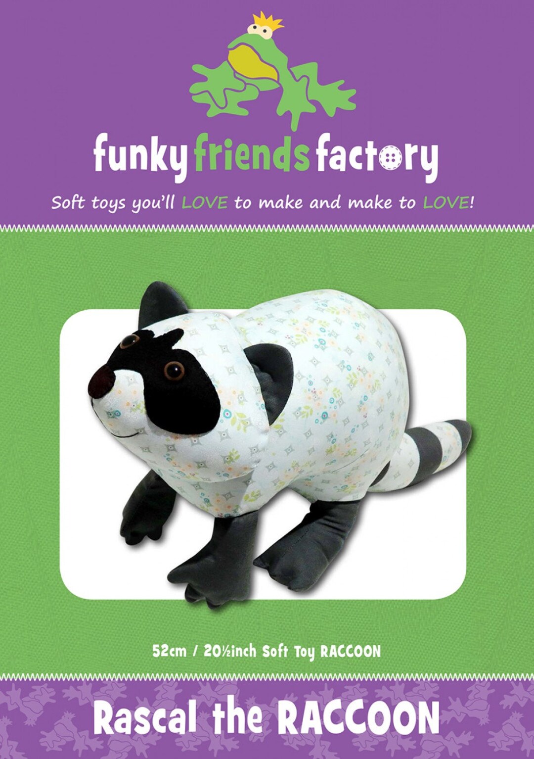 Rascal the Raccoon-stuffed Animal Pattern-funky Friends Factory - Etsy