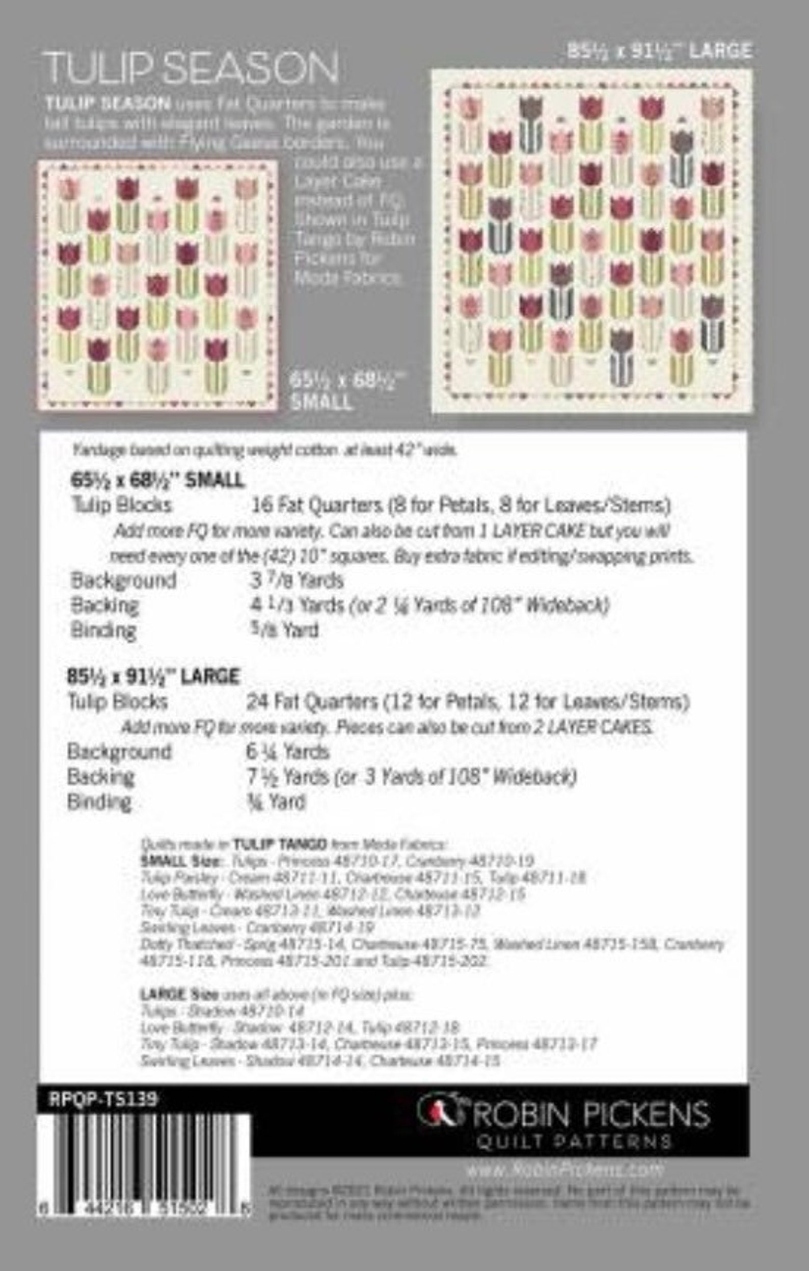 Tulip Season Quilt Pattern-pieced Quilt Pattern-robin Pickens - Etsy