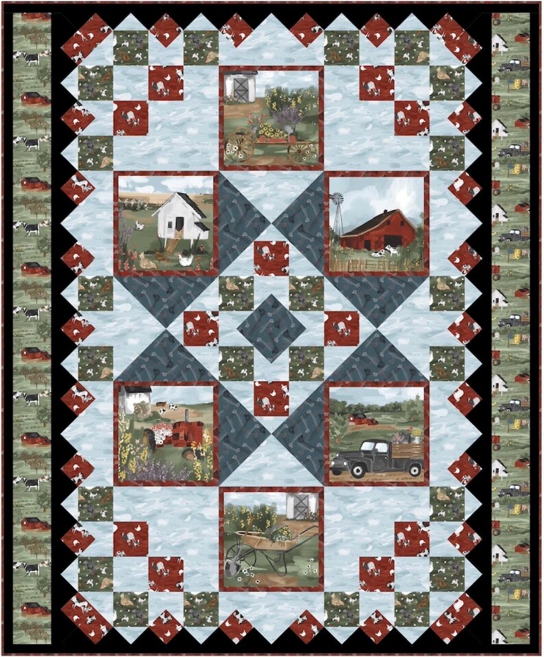 Farm Stars PDF Quilt Pattern-pine Tree Country Quilts-sandy Boobar-sue ...