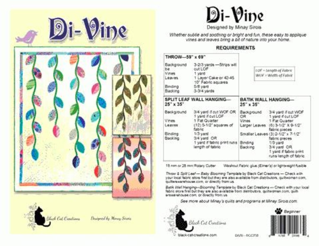 Di-vine Quilt Pattern PDF Quilt Pattern-pieced Quilt Pattern by Black ...