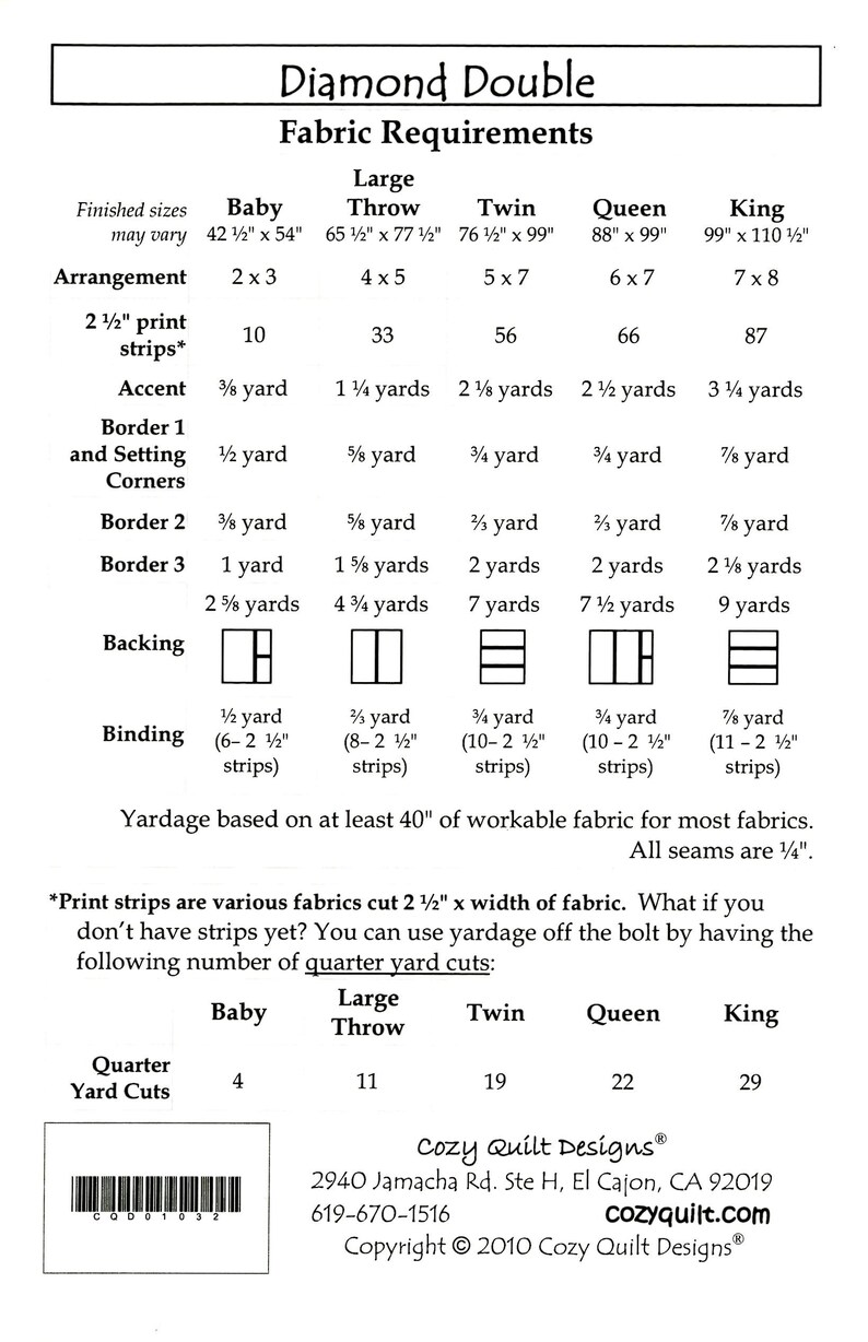 Diamond Double Quilt Pattern Cozy Strip Club Quilt - Etsy