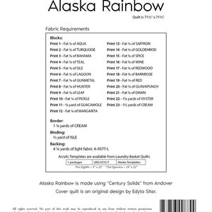 Alaska Rainbow- A Pieced Quilt Pattern* Edyta Sitar-laundry Basket ...