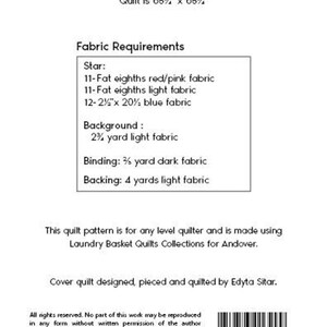 Freedom Star Quilt Pattern by Laundry Basket Quilts Edyta Sitar - Etsy