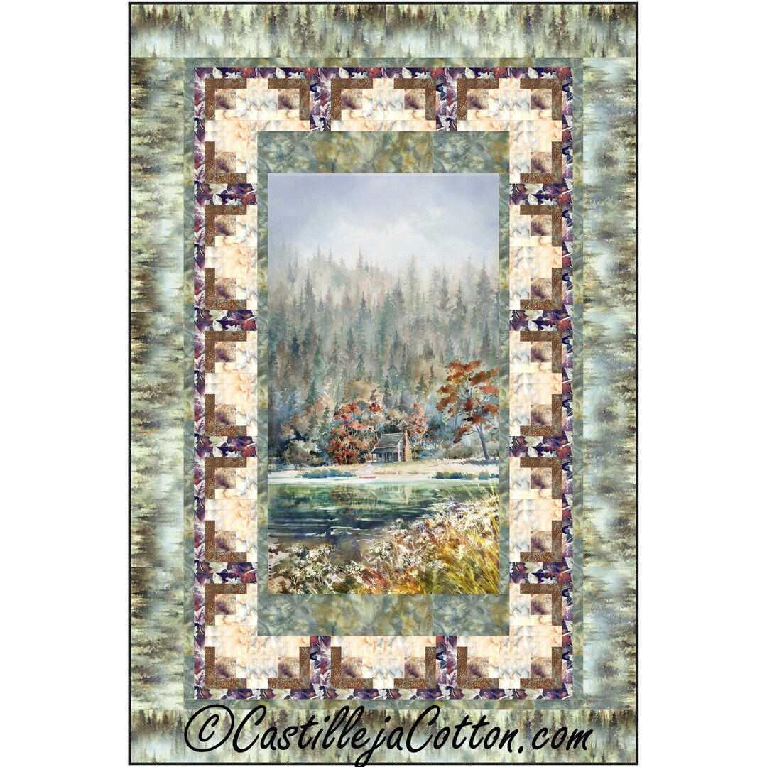 Woodland Cabin Panel Quilt Pattern PDF Quilt Pattern-diane Mcgregor-castilleja Cotton - Etsy