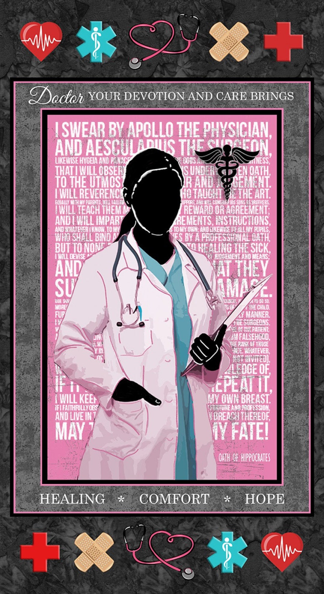 Medical Female Doctor Panel Fabric-sykel-24" Cotton Panel-emergency ...