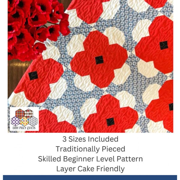 Poppy Quilt Pattern - Etsy