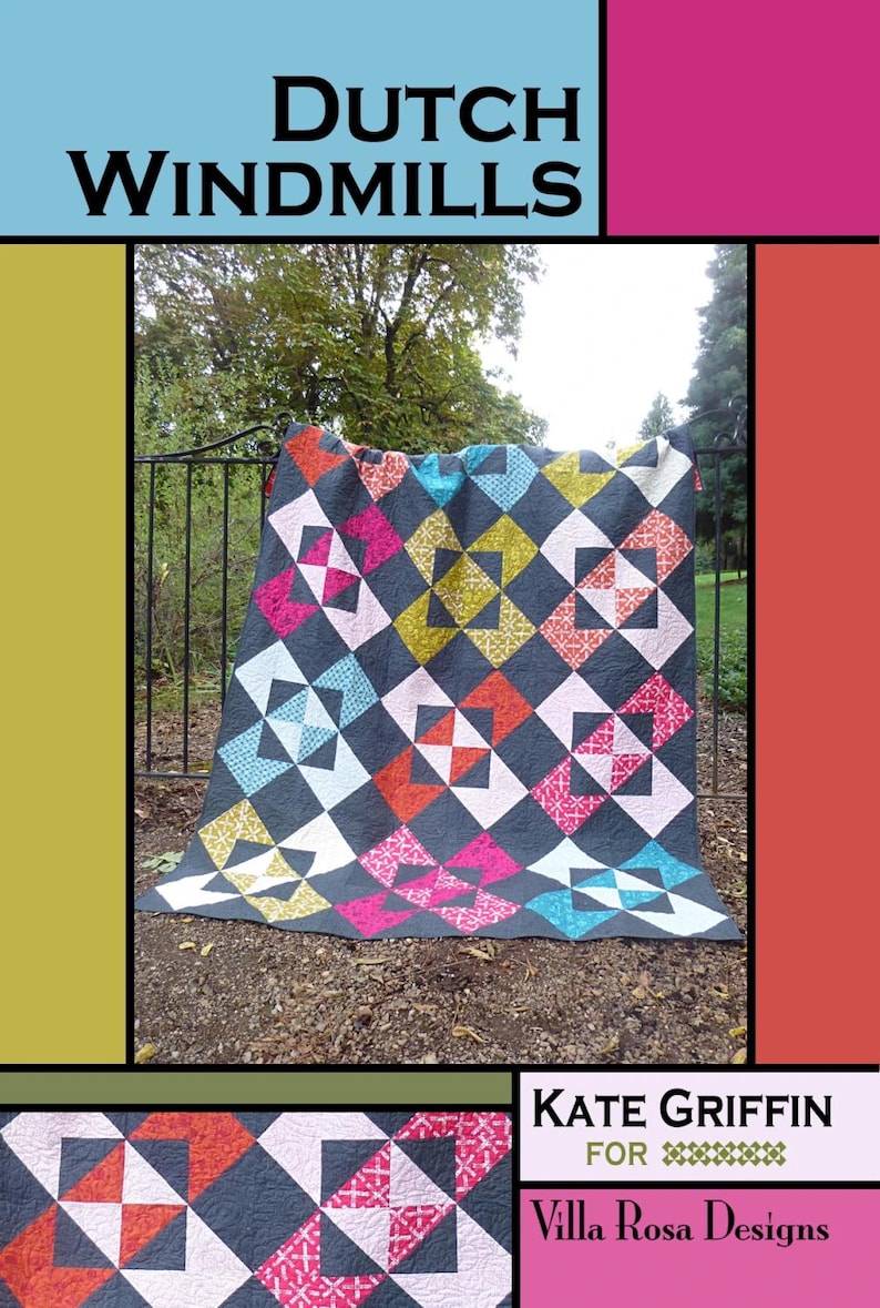 Dutch Windmills PDF Quilt Pattern-villa Rosa Designs-kate Griffin - Etsy