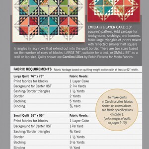 EMILIA Quilt Pattern-layer Cake Quilt Pattern-robin Pickens - Etsy