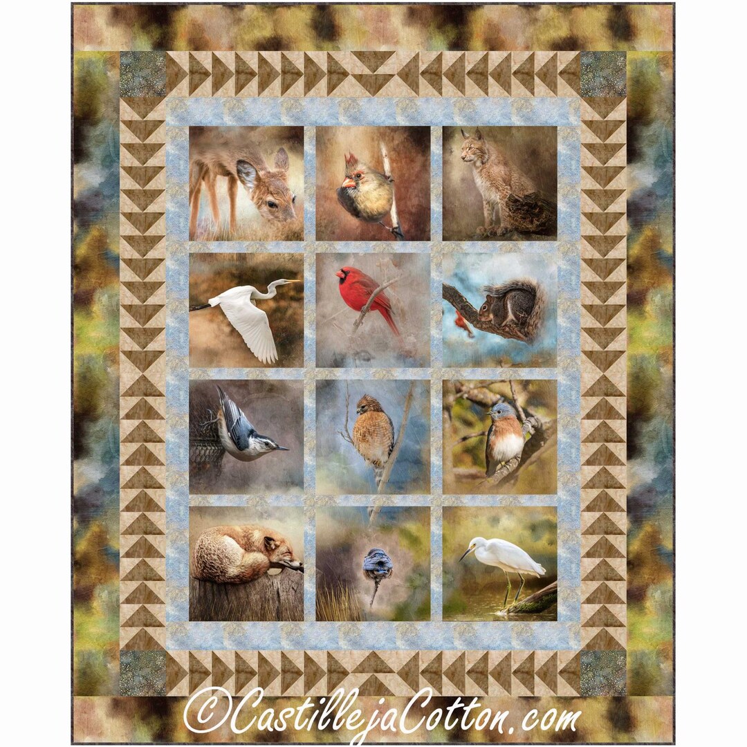 Nesting Animals Panel Quilt Pattern PDF Quilt Pattern-diane Mcgregor-castilleja Cotton - Etsy