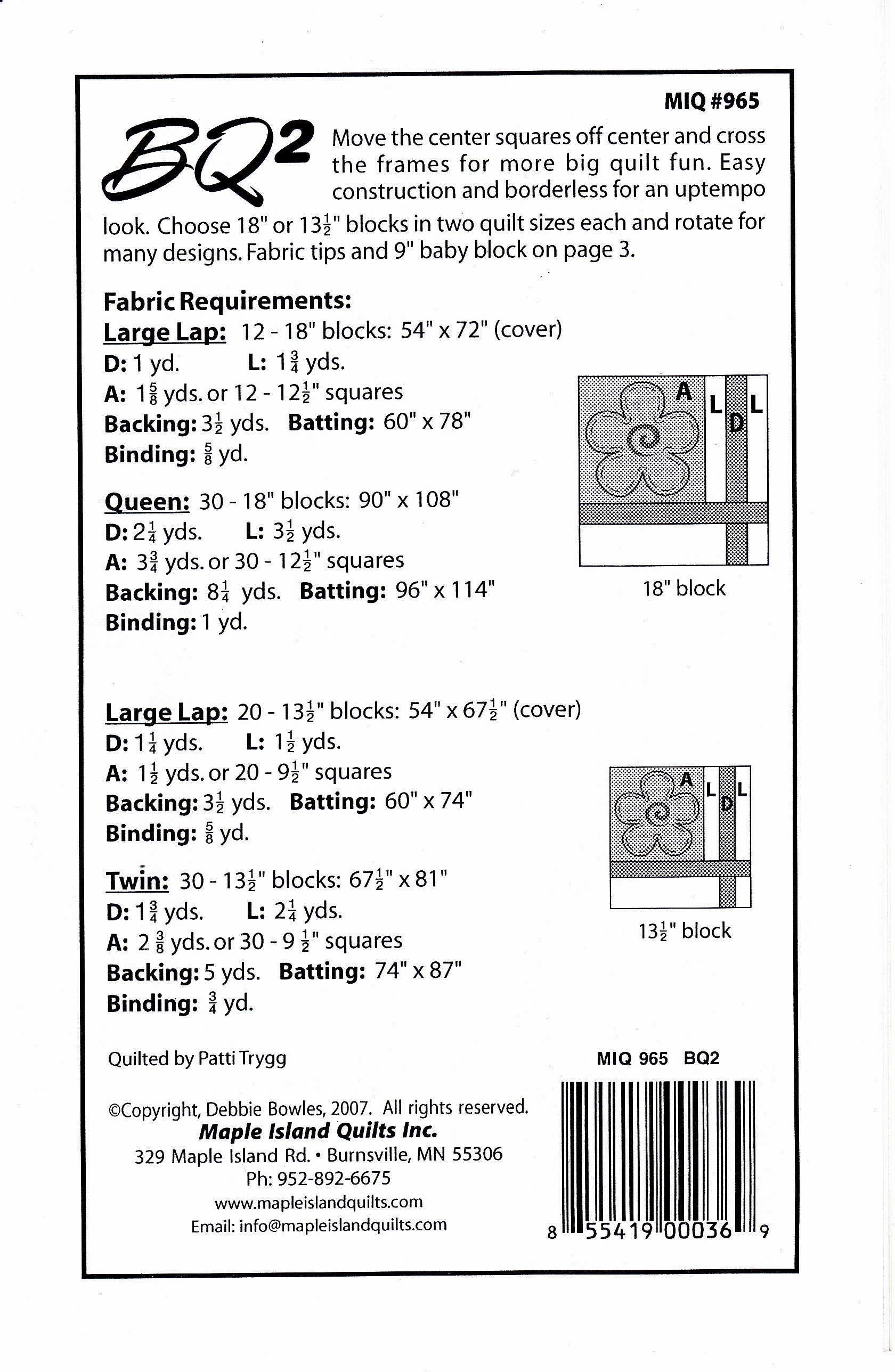 BQ2 Quilt Pattern-maple Island Quilts-large Block Quilt | Etsy
