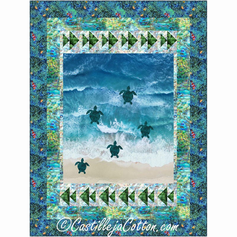 Fish Ocean Quilt Panel - Etsy UK