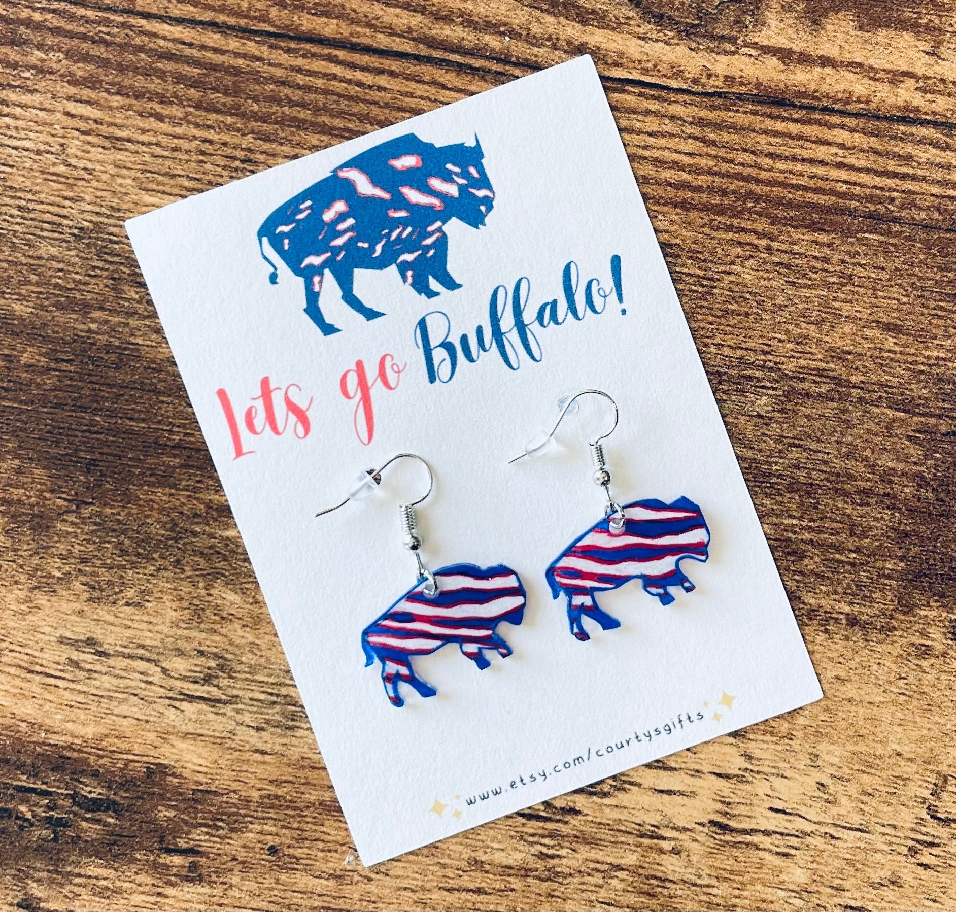 Buffalo Mafia Earrings Buffalo Earrings Bills Earrings for Her Bills ...