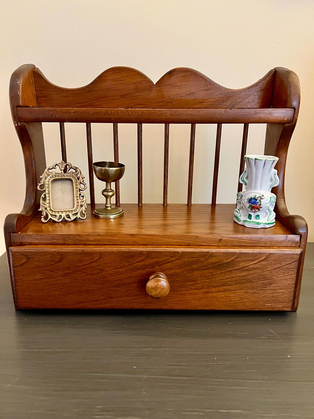 Vintage Handmade Wood Knick Knack / Trinket / Spice / Wall Shelf - Etsy