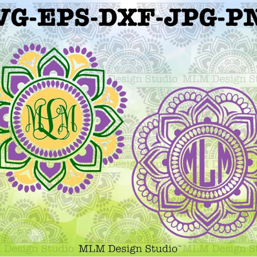 Mandala Svg Mandala Monogram Frame Svg Mandala Dxf Mandala | Etsy
