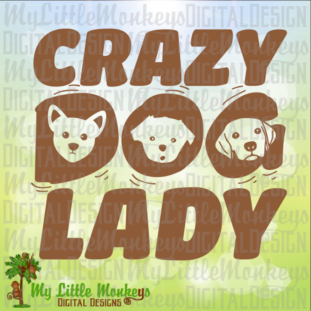 Crazy Dog Lady Dog Cutout Word Art Design Digital Clipart and | Etsy
