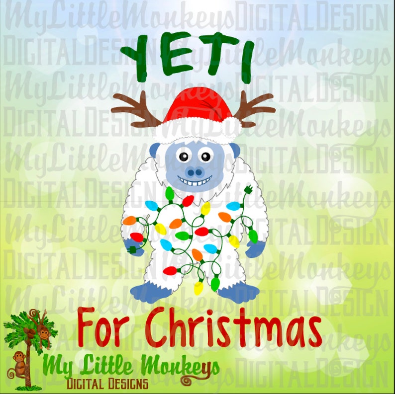 Yeti for Christmas Commercial Use SVG Cut File and Clipart | Etsy