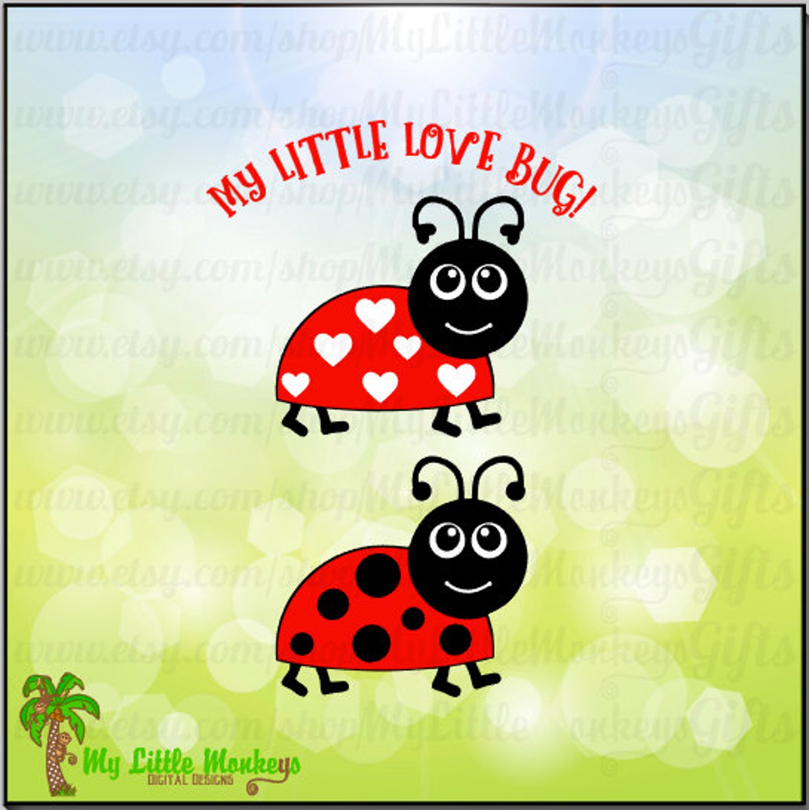 My Little Love Bug Valentine Design Full Color Digital File - Etsy