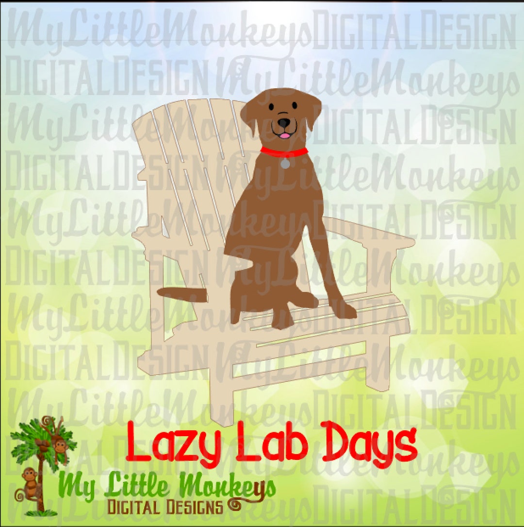 Labrador Retriever Lazy Lab Days Lab on Adirondack Chair - Etsy