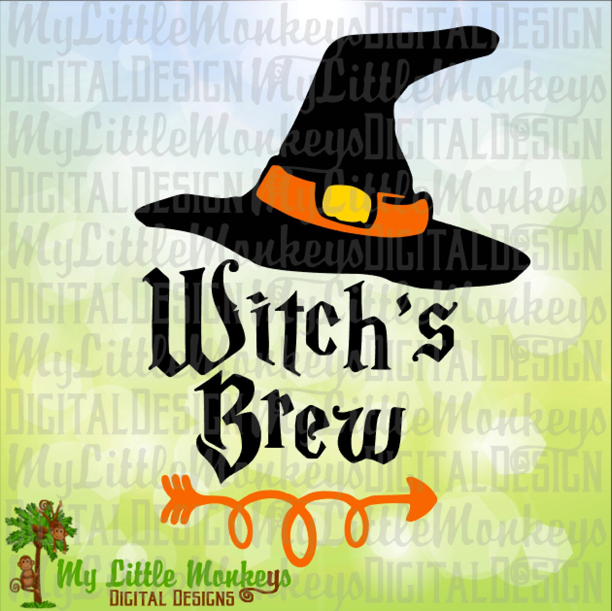 Witch's Brew Witch Hat Halloween Design Digital Clipart | Etsy