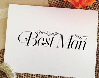 Thank You Best Man Card - Etsy