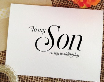 Card My Son Wedding Day | Etsy