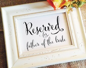 Printable Reserved Signage Reception Sign Party Sign 5x7 - Etsy