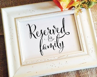 Reserved for Family | Etsy