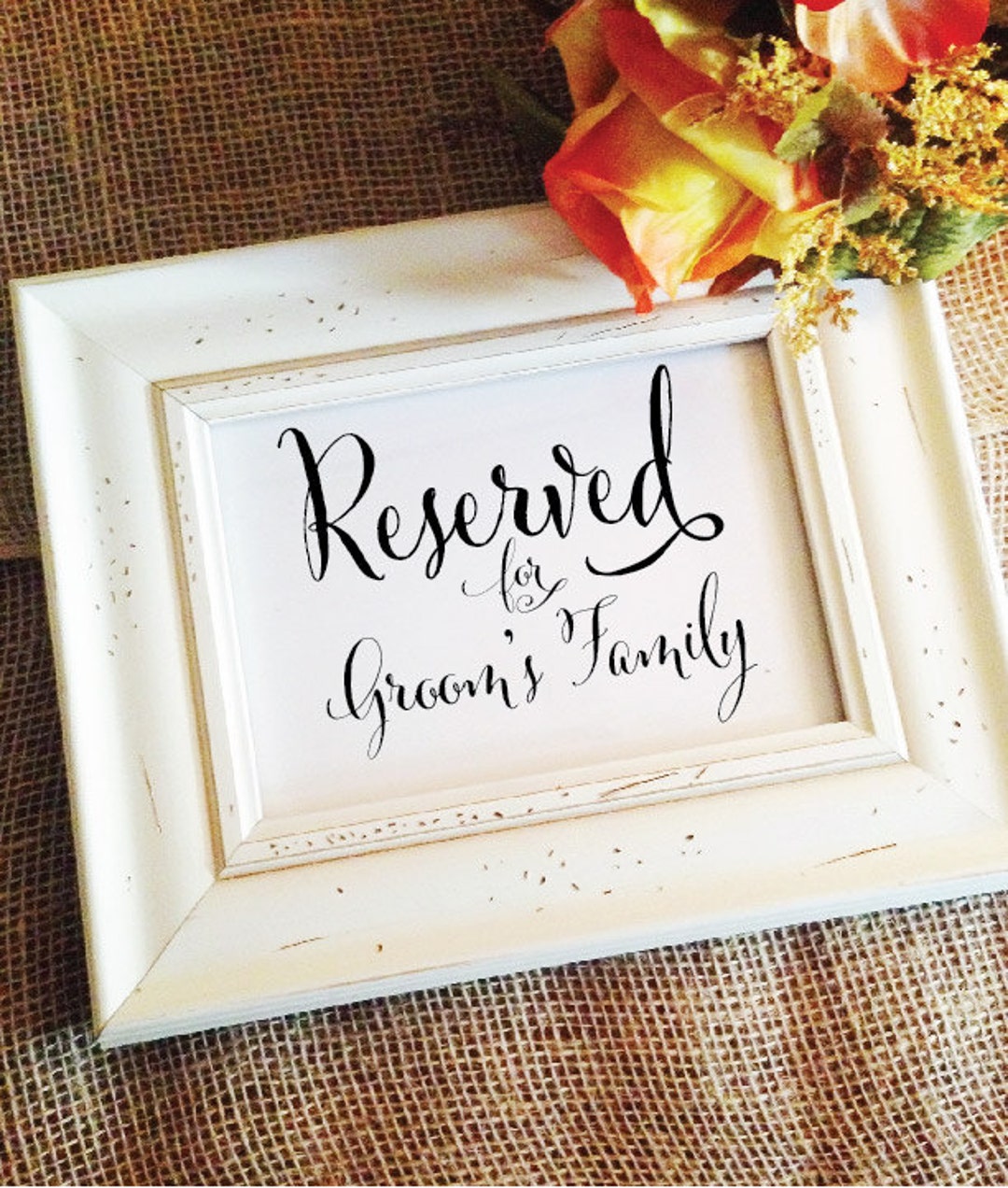 Reserved for Groom's Family Sign Reserved for Grooms Family Ceremony ...