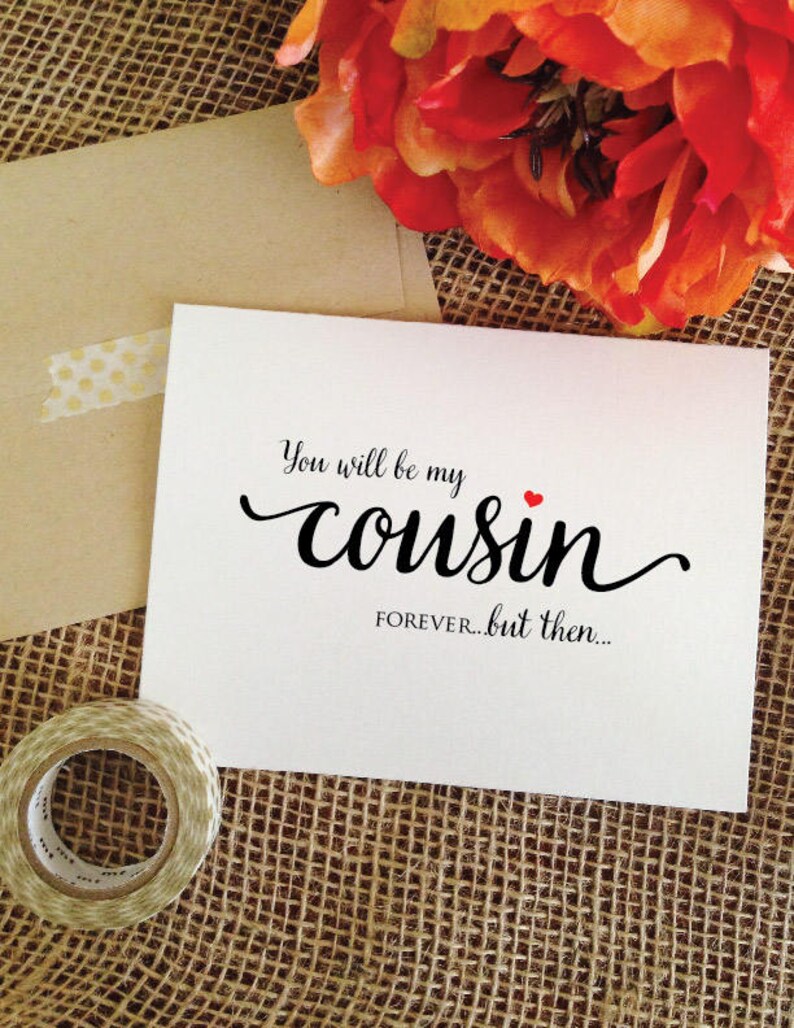 Card Asking Cousin Bridesmaid Proposal You Will Be My Cousin | Etsy