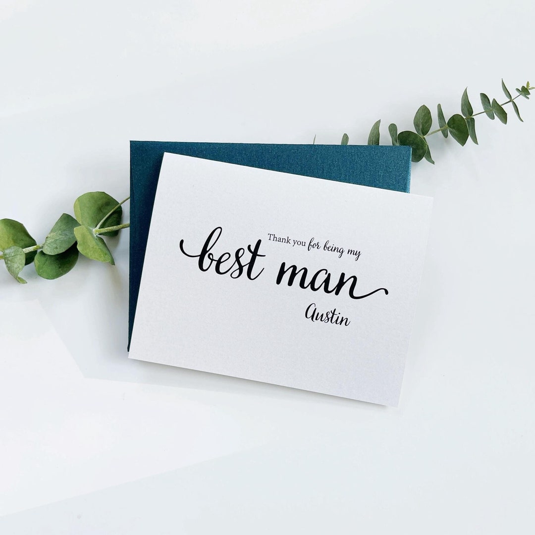 Best Man Thank You Card Thank You for Being My Best Man, Personalized ...