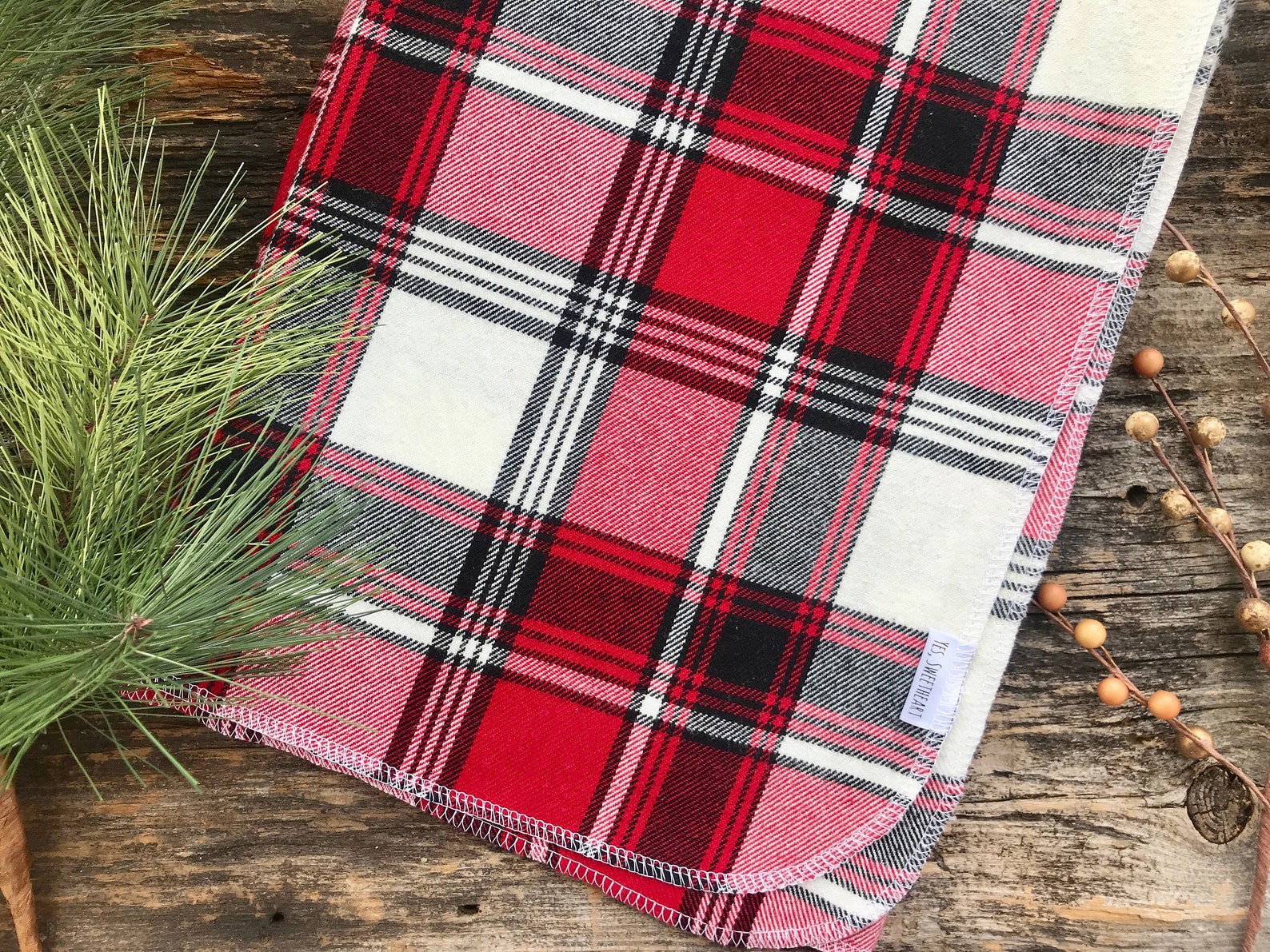 Extra Large Red and White Tartan Plaid Receiving Blanket-thick | Etsy
