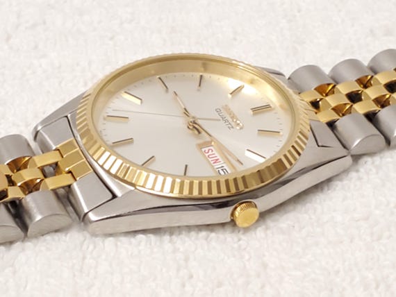Vintage Seiko Mens Presidential Day Date Watch Gold T… - Gem