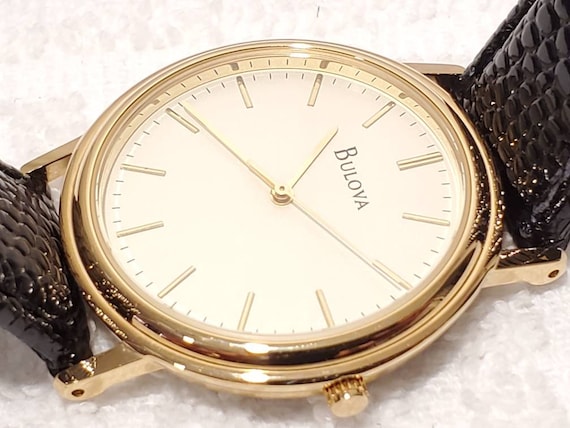 Vintage Bulova Men's Gold Tone Quartz Watch One Jewel… - Gem