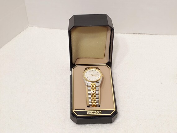Vintage Seiko Mens Presidential Day Date Watch Gold T… - Gem