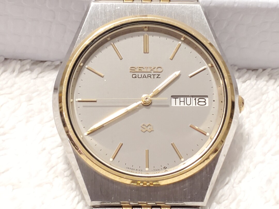Vintage Seiko SQ Men's Day Date Quartz Watch Five Jewels Stainless ...