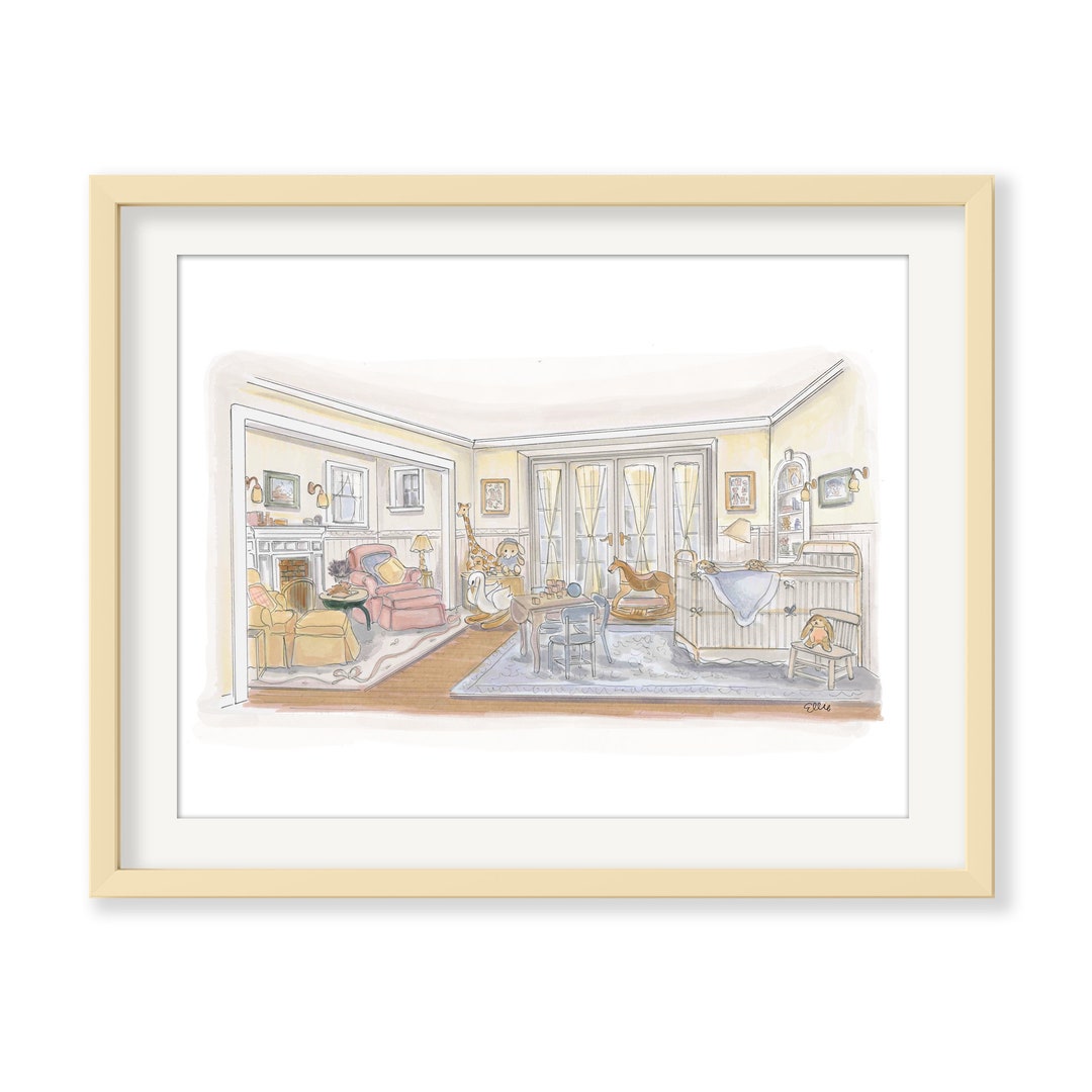 Father of the Bride Nursery Illustration | FOTB II Nursery Interior Art ...