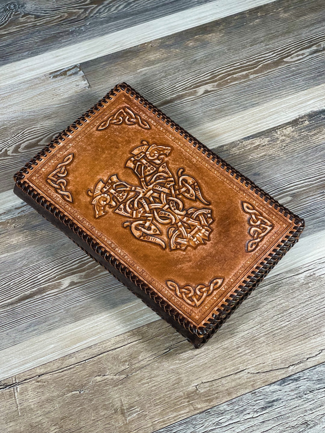 Leather Book Cover Viking Dragon - Etsy