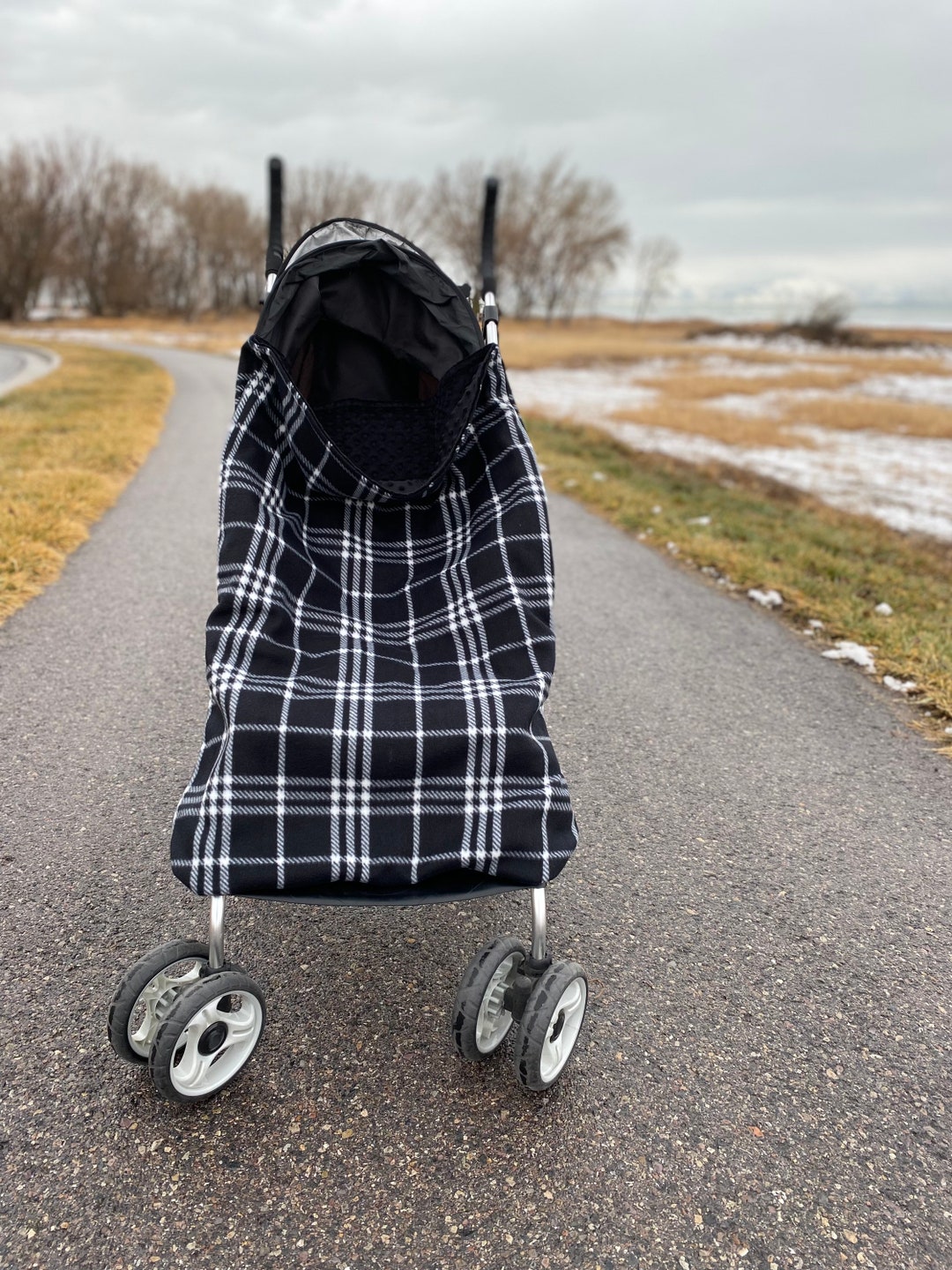 Stroller Blanket, Black Plaid Baby Blanket, Fleece Baby Blanket ...
