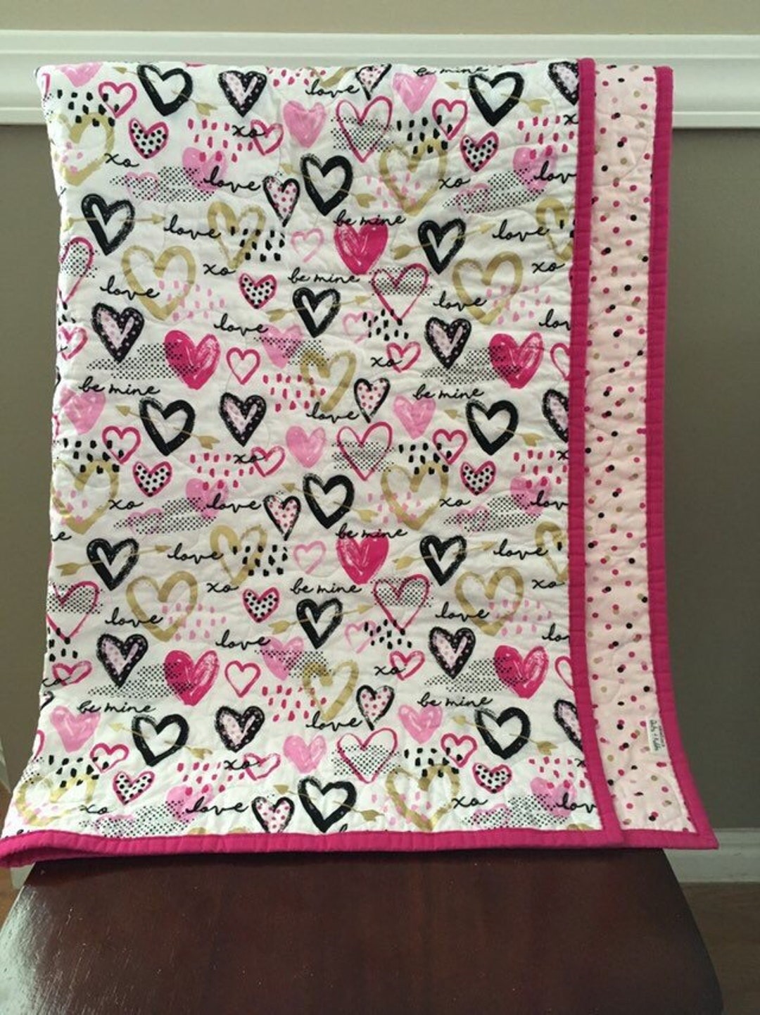 Heart Baby Quilt Heart Baby Blanket Valentine Baby Gift - Etsy