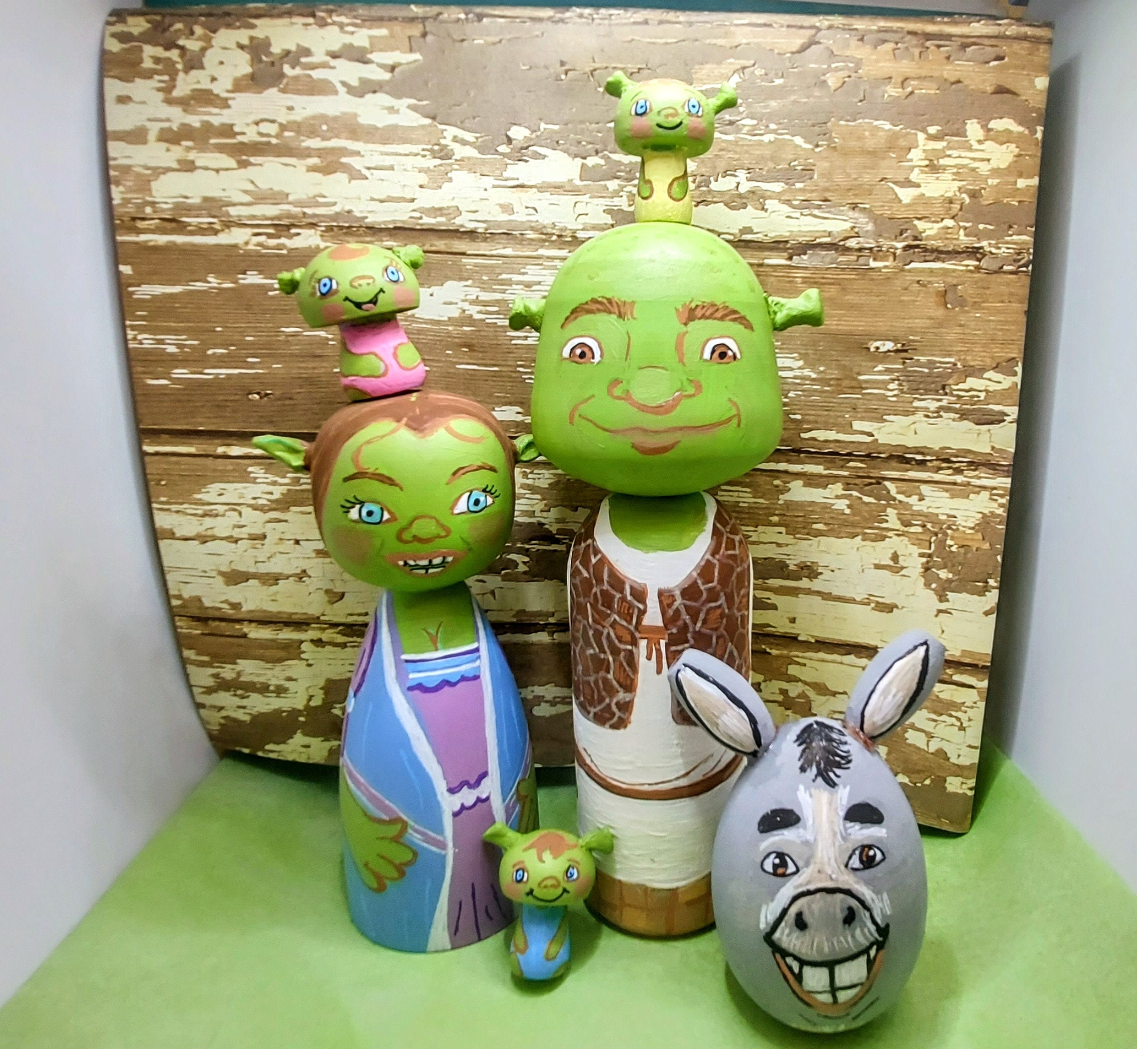 Shrek, Fiona & Family Inspired Peg Dolls - Etsy