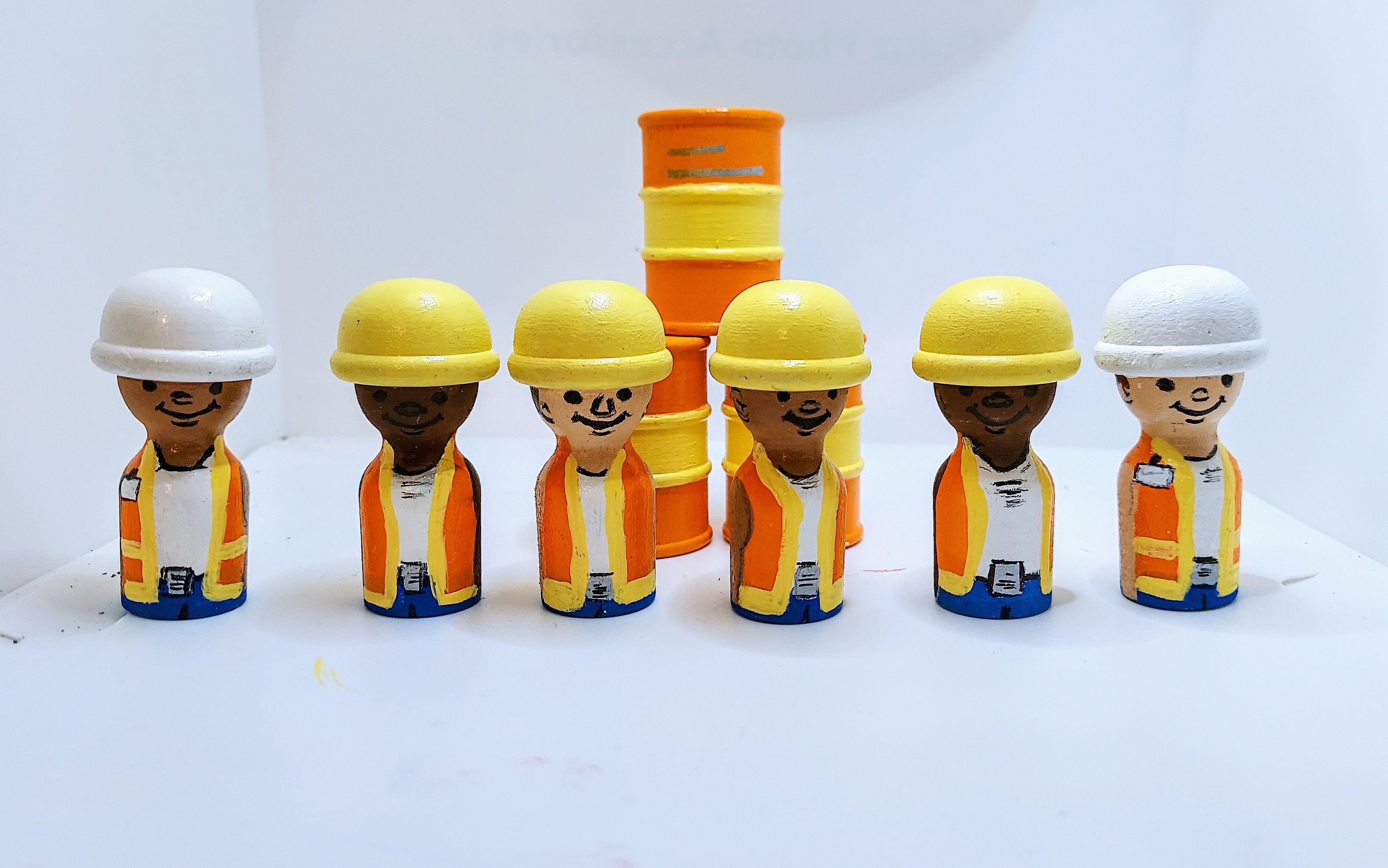 Construction Worker Peg Dolls - Etsy