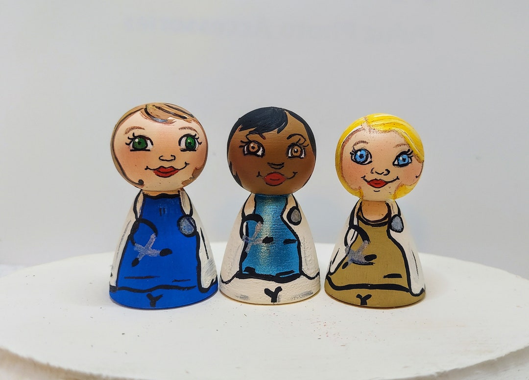 Nurse or Doctor Peg Dolls - Etsy