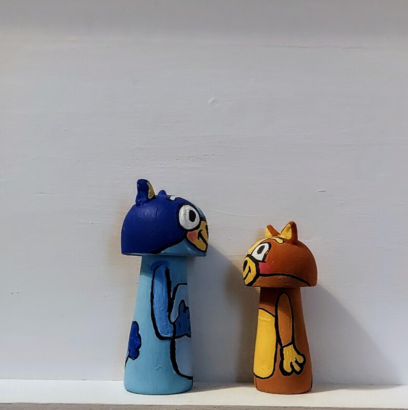 Bluey & Bingo Inspired Peg Dolls - Etsy